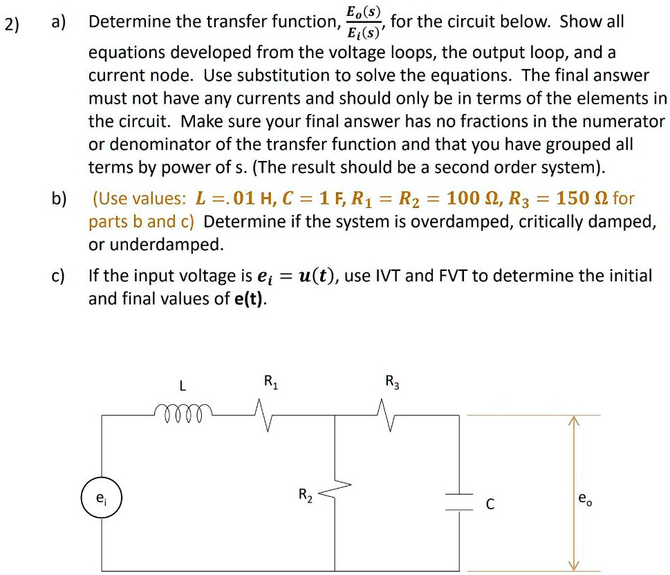 VIDEO solution: Determine the transfer function for the circuit below ...