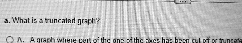 SOLVED: A. A graph where part of one of the axes has been cut off or ...