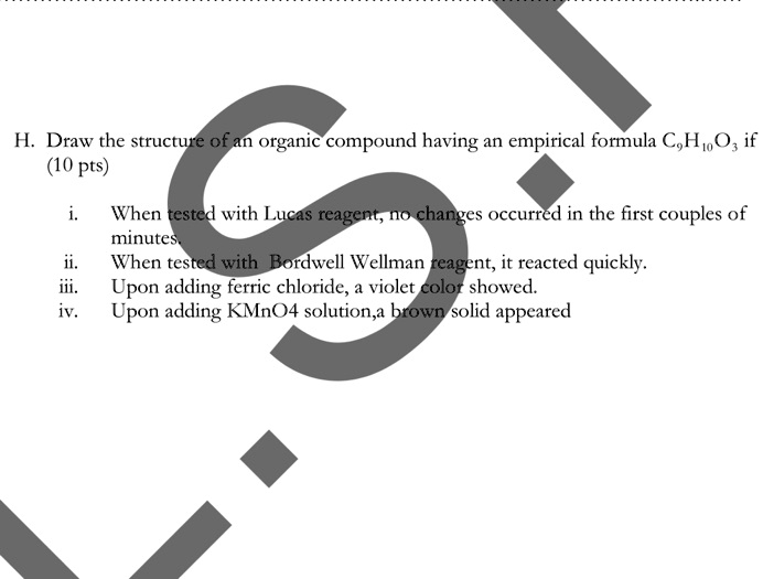 H. Draw the structure of an organic compound having an empirical ...