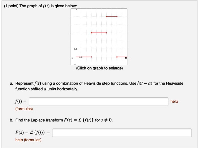 Solved Point The Graph Of Ft Is Given Below Click On Graph To Enlarge Represent F T