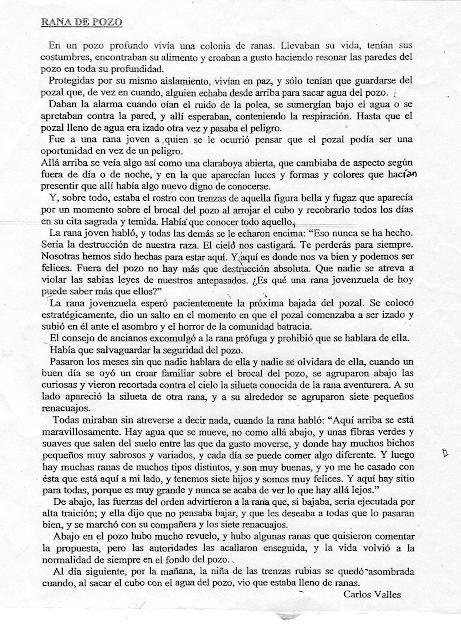 SOLVED: 1) ¿Cuál es el mensaje que transmite el cuento? 2) ¿Cómo era el ...