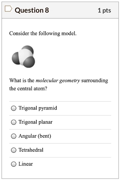question 8 1 pts consider the following model what is the molecular ...