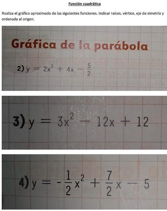 SOLVED: FUNCION CUADRATICA 3 EJERCICIOS ME AYUDAN Función cuadrática ... SOLVED: FUNCION CUADRATICA 3 EJERCICIOS ME AYUDAN Función cuadrática ...