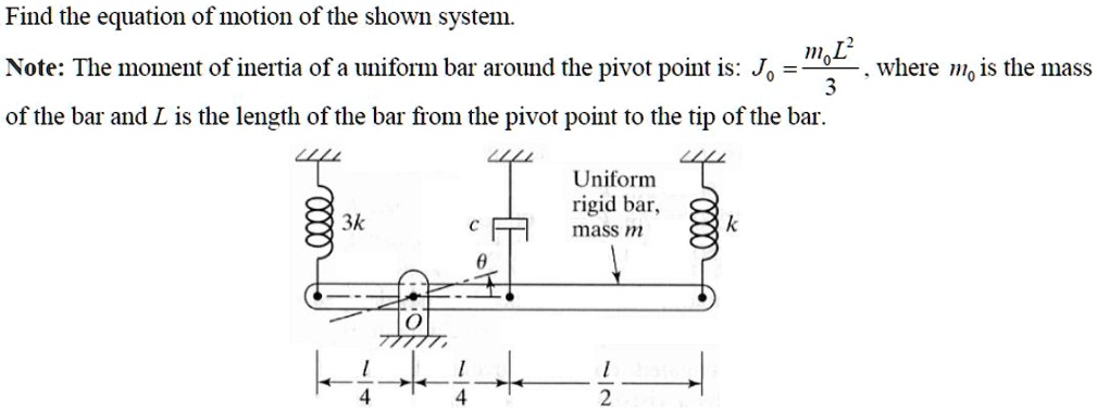 SOLVED: Find the equation of motion of the shown system. Note: The ...