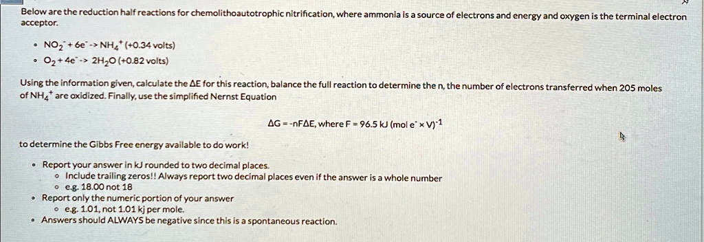 SOLVED: Below are the reduction half reactions for ...