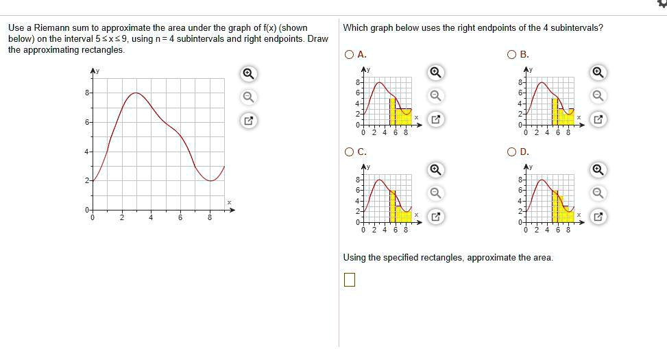SOLVED:Use Riemann sum to approximate the area under the graph of f(x ...