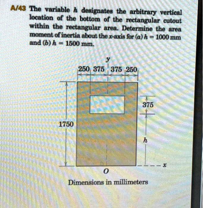 SOLVED: The variable h designates the arbitrary vertical location of ...