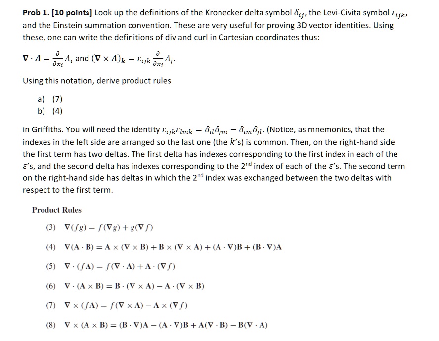 Solved Prob 1 [10 Points] Look Up The Definitions Of The Kronecker