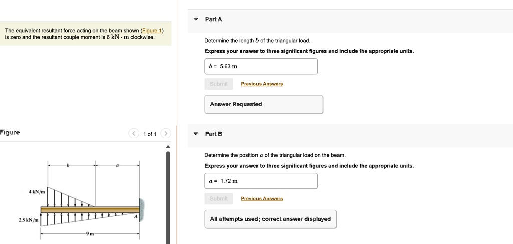 the equivalent resultant force acting on the beam shown figure 1 is zero and the resultant ...