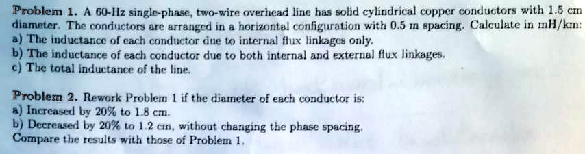 SOLVED: Diameter. The conductors are arranged in a horizontal ...