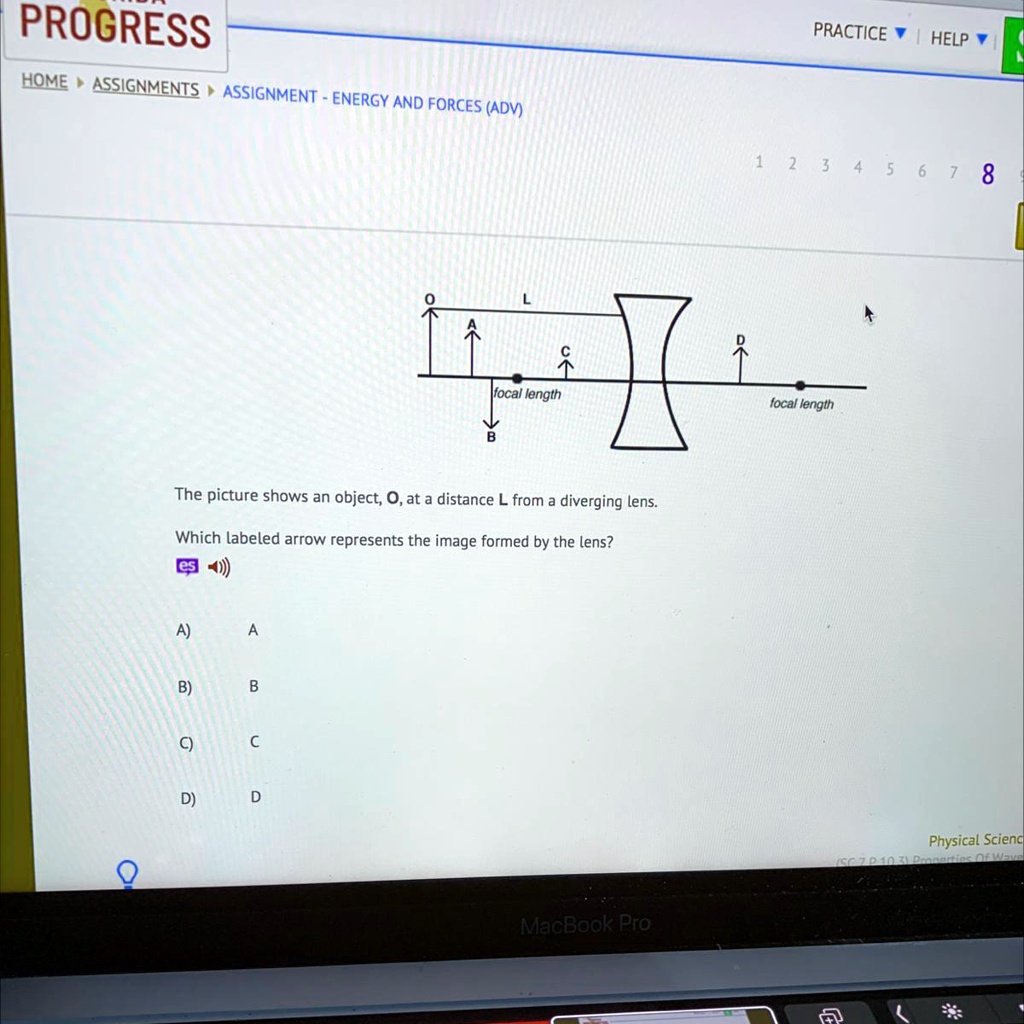SOLVED: 'Which labeled arrow represents the image formed by the lens ...