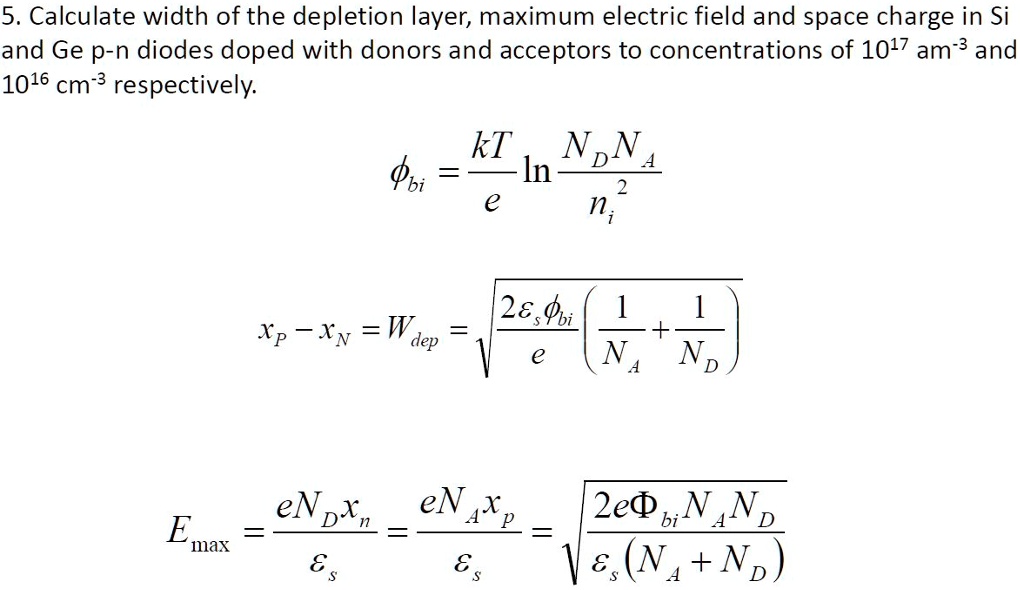 Please solve for Si only and show all steps. 5. Calculate the width of ...
