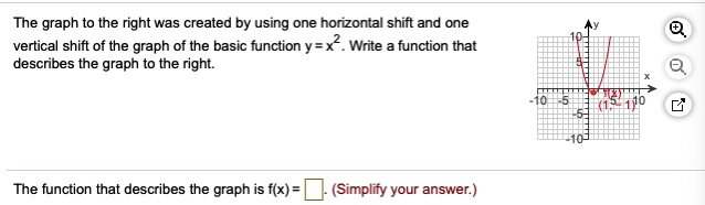 SOLVED:The graph to the right was created by using one horizontal shift ...