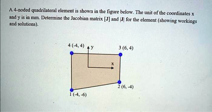 SOLVED: A 4-noded quadrilateral element is shown in the figure below ...