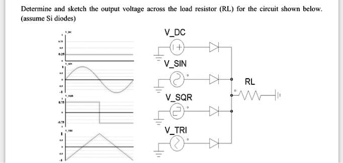 SOLVED: Determine and sketch the output voltage across the load resistor (RL) for the circuit ...