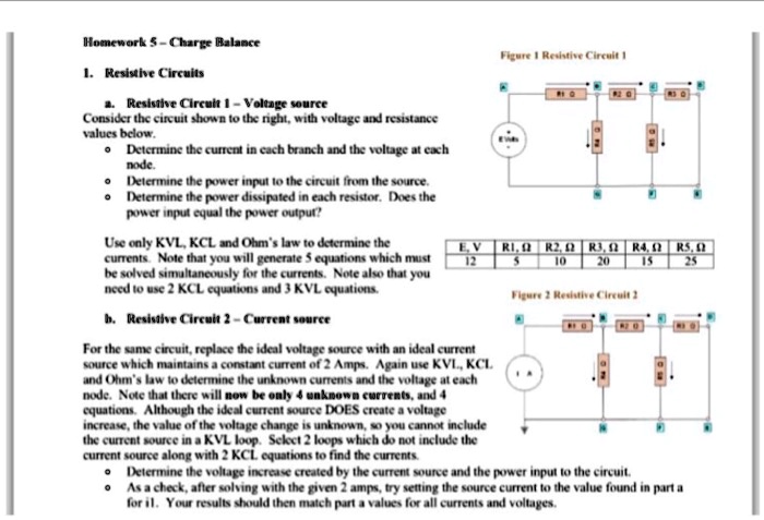Homework 5 Charge Balance Figure 1 Resistive Circuit 1 I Resistive