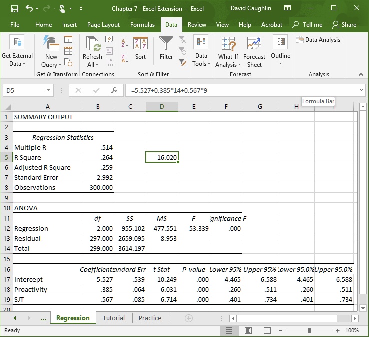 Chapter 7 - Excel Extension Excel David Caughlin File Home Insert Page ...