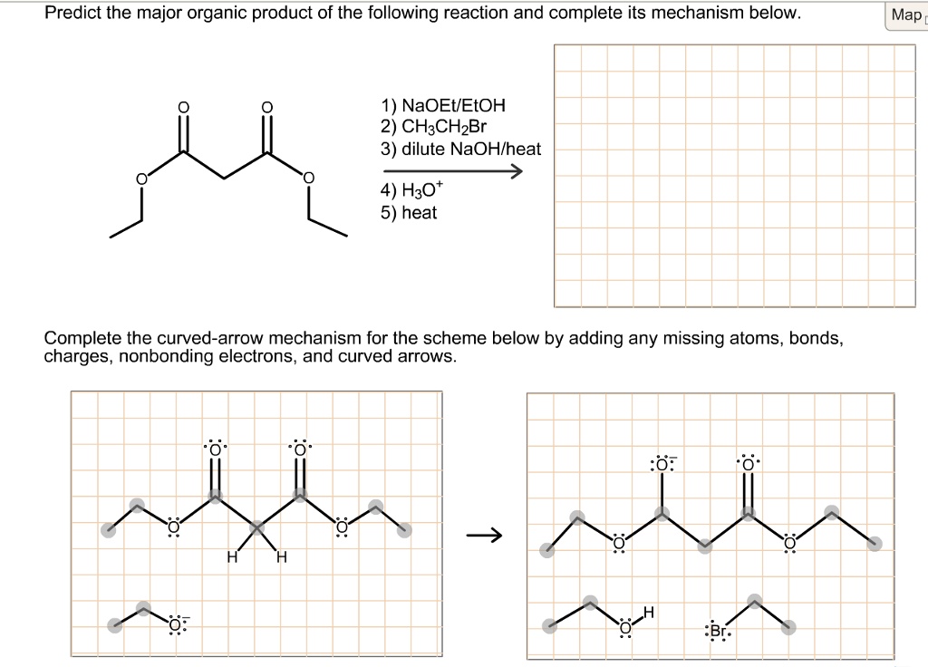 SOLVED: Predict the major organic product of the following reaction and complete its mechanism ...