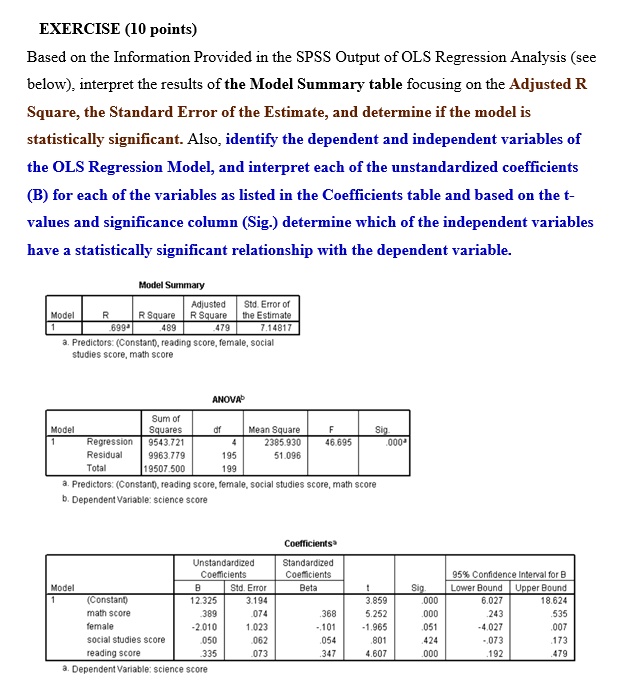 SOLVED: EXERCISE (10 points) Based on the Information Provided in the ...