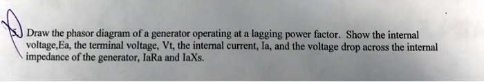 SOLVED: Draw the phasor diagram of a generator operating at a lagging ...
