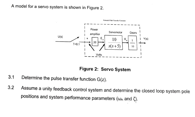 SOLVED: A model for servo system is shown in Figure 2. Terminal Power Servomotor Gears Amplitude ...