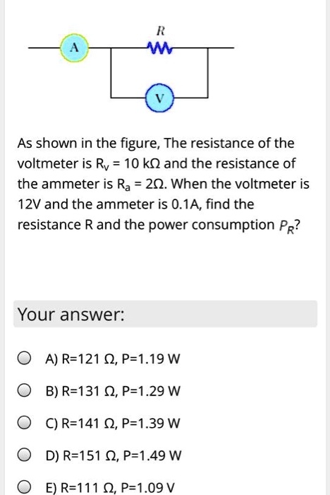 As shown in the figure, The resistance of the voltmeter is Rv = 10 kΩ ...