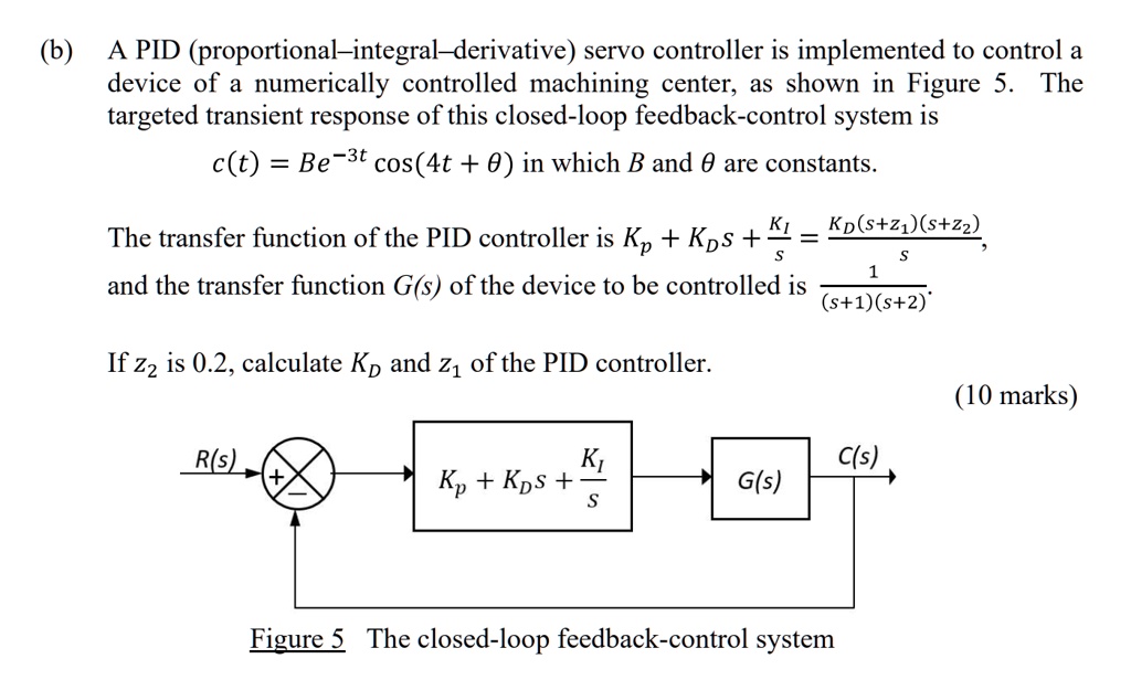SOLVED: A PID (proportional-integral derivative) servo controller is ...
