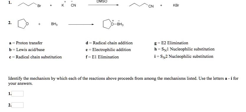 SOLVED: DMSO CN CN BH; BH, Proton transfer b - Lewis acid base Radical ...