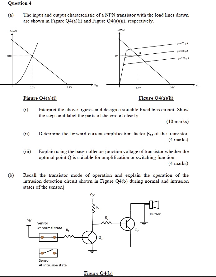 SOLVED: (a) The input and output characteristic of a NPN transistor ...