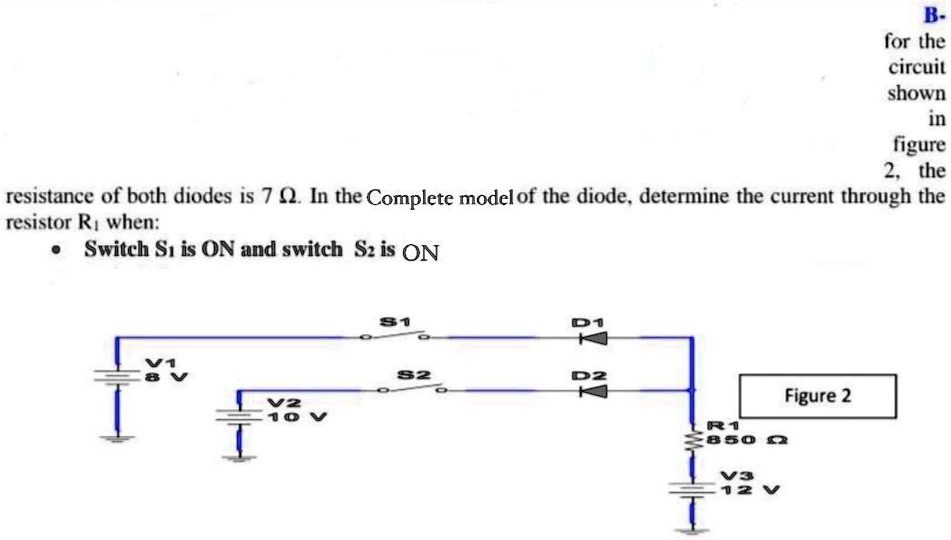 complete model diode for the circuil shown in figure the resistance of ...