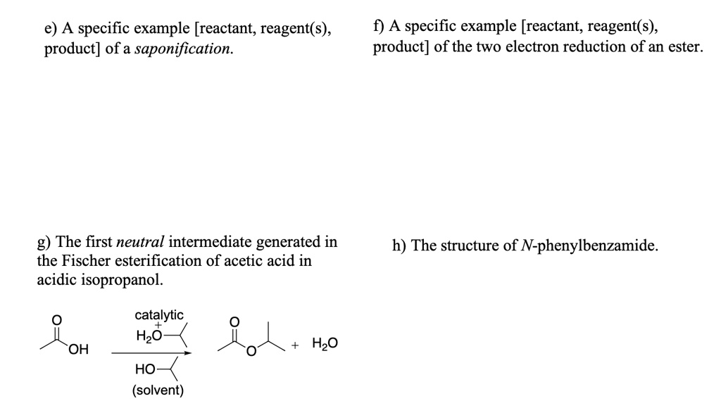 Solved E A Specific Example Reactant Reagents Product Of A 0941