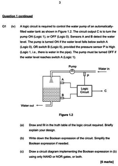 VIDEO solution: (iv) A logic circuit is required to control the water ...