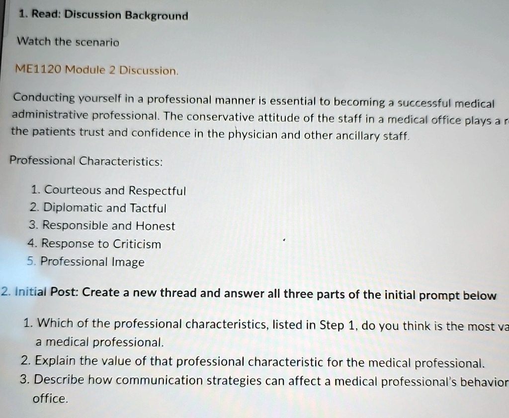 read discussion background watch the scenario me1120 module 2 ...