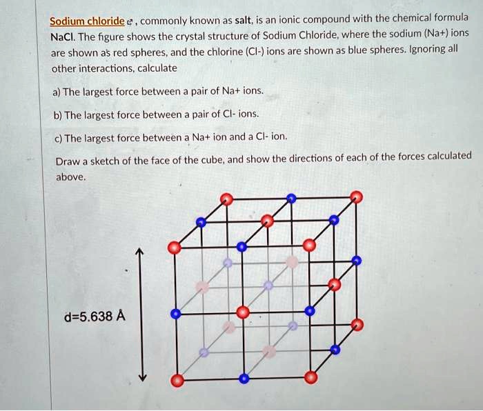 Sodium chloride, commonly known as salt, is an ionic compound with the ...
