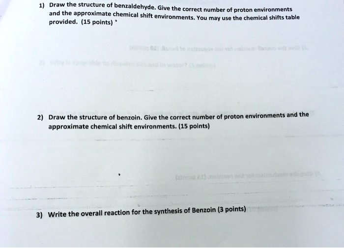 SOLVED: Draw the structure of benzaldehyde Give the correct number of ...