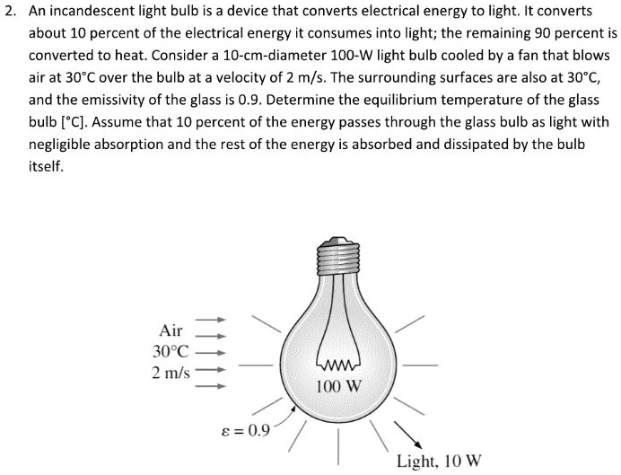 SOLVED: An incandescent light bulb is a device that converts electrical ...