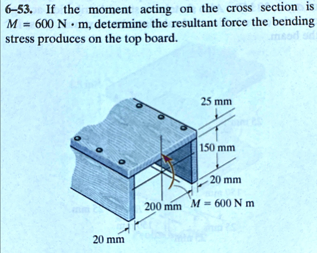 6 53 if the moment acting on the cross section is m600nm...
