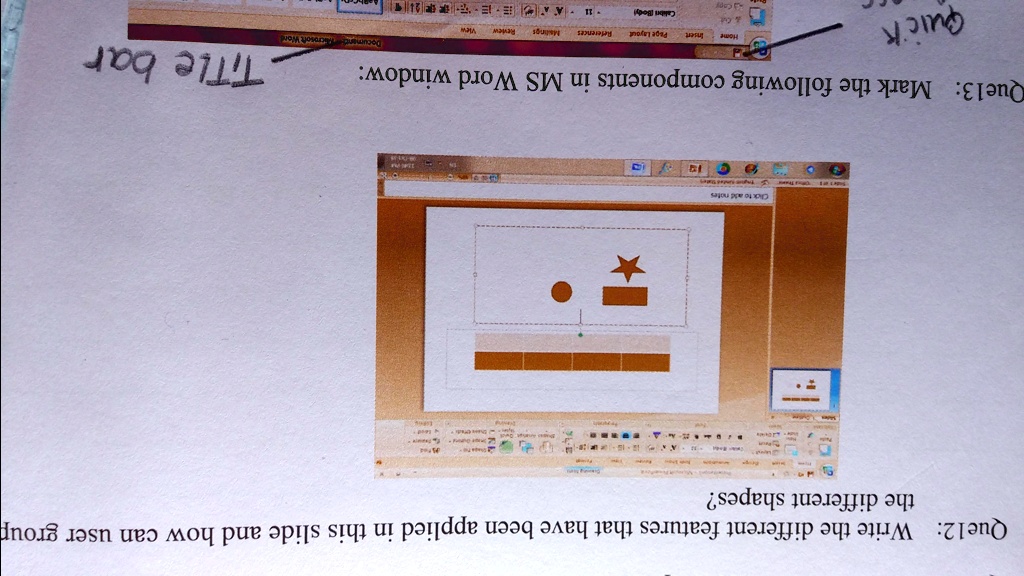 SOLVED: 'Q12 write different features that have been applied in the ...