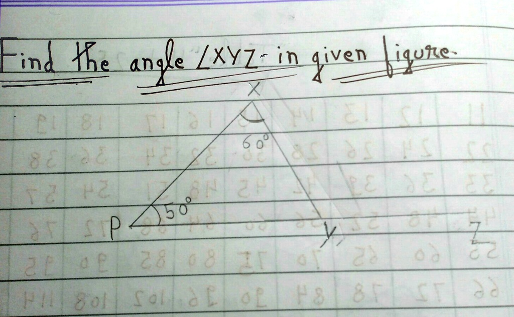 SOLVED: 'find the angle X Y Z in the given figure.