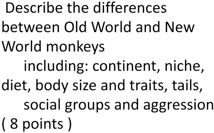 SOLVED: 'anthropology Describe the differences between Old World and ...