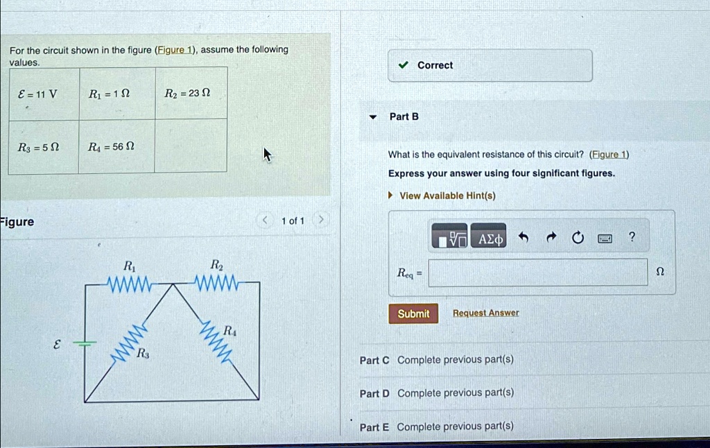 for the circuit shown in the figure figure 1 assume the following values e 11v r1 1 r2 23 for ...