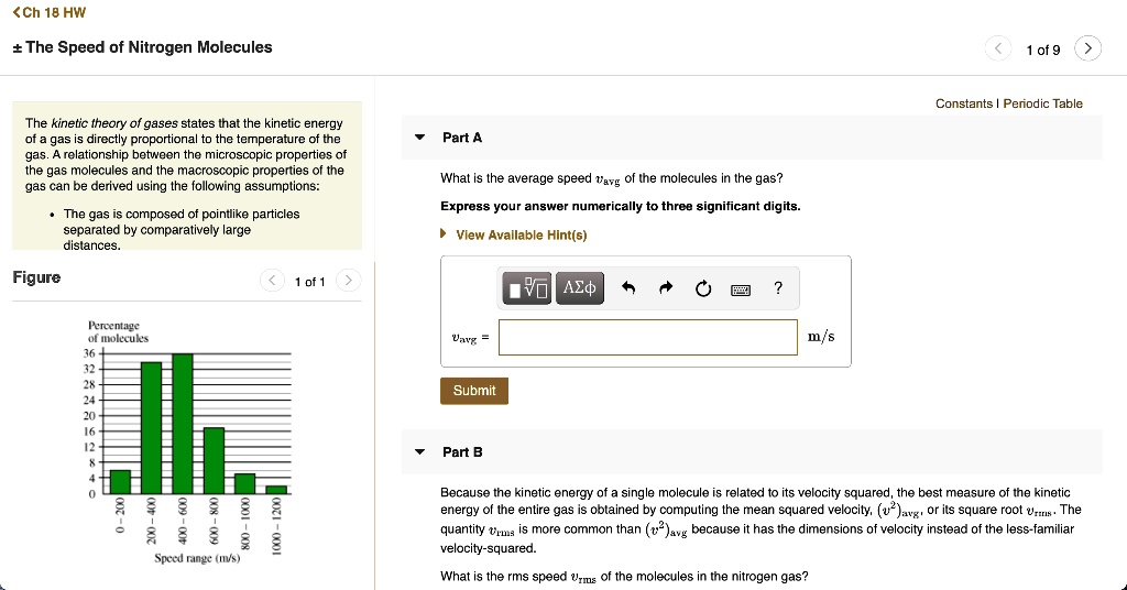 ch 18 hw the speed of nitrogen molecules of 9 constants penodic table ...