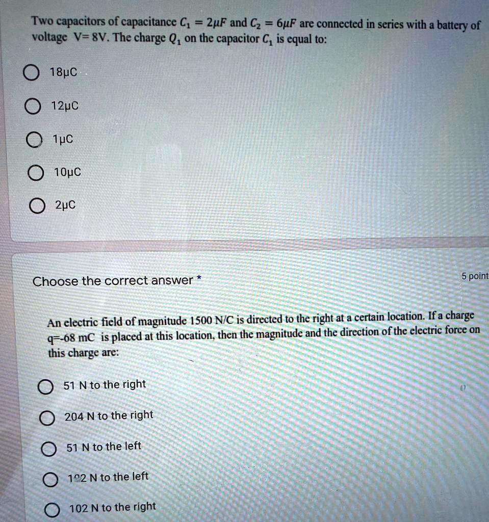 SOLVED: Two capacitors of capacitance 2ÂµF and 6pF are connected in ...