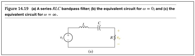 SOLVED: Figure 14.19a: A series RLC bandpass filter; the equivalent ...