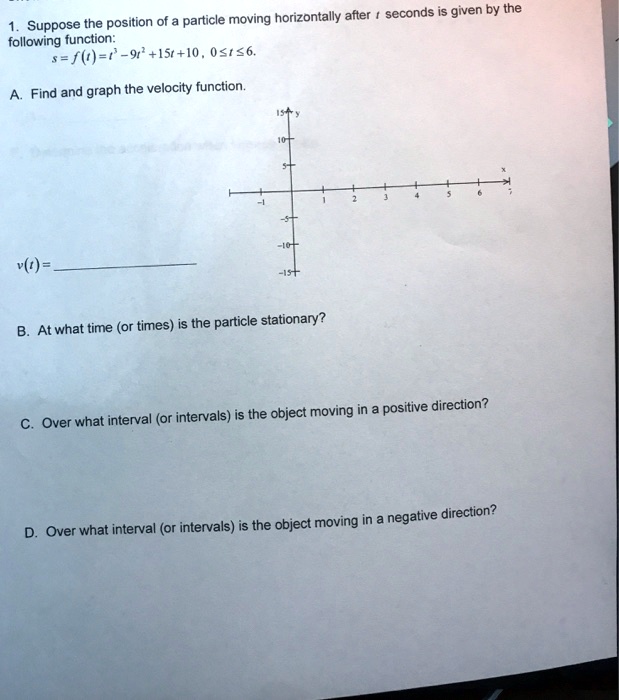 SOLVED:horizontally after seconds is given by the Suppose the position of particle moving ...