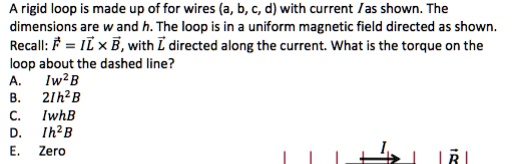 SOLVED: rigid loop is made up of for wires (a, d) with current [as ...