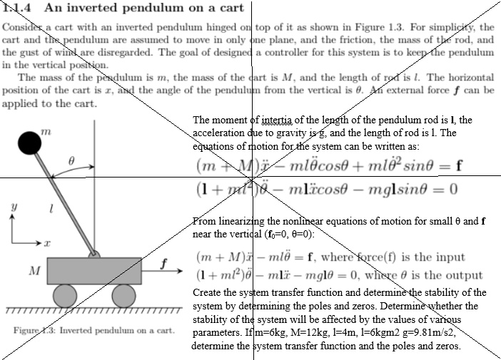 SOLVED: Control Systems Engineering: Inverted Pendulum System Transfer ...