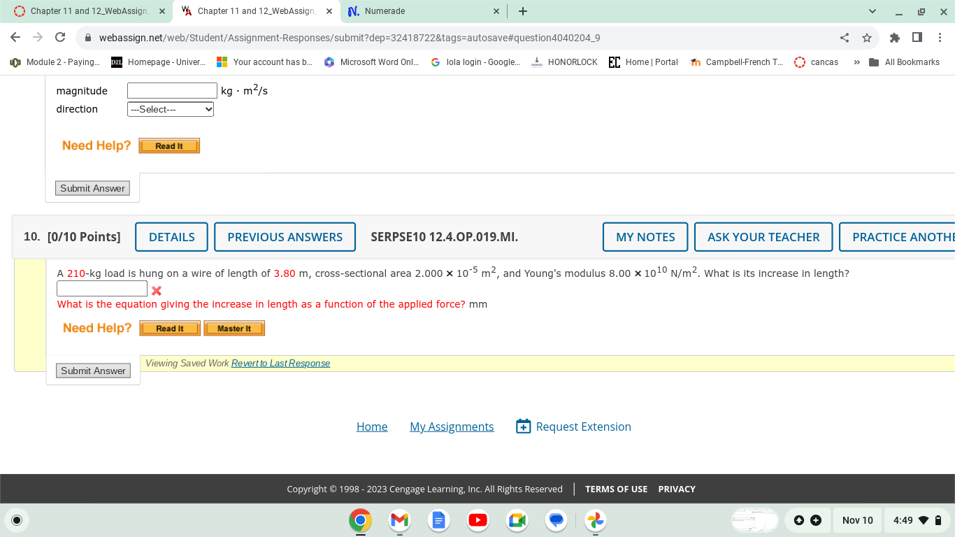 SOLVED: Chapter 11 and 12WebAssign Chapter 11 and 12WebAssign N. Numerade webassign.net/web ...