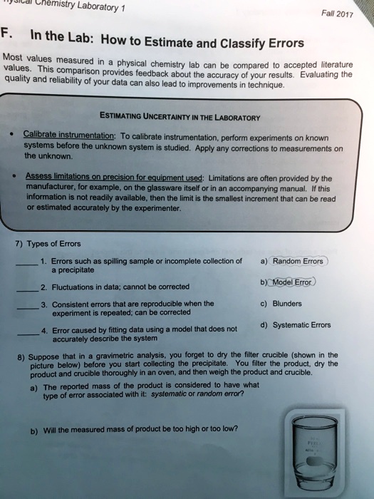 Chemistry Laboratory 1 F. In the Lab: How to Estimate and Classify ...