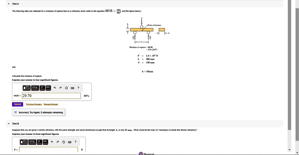 SOLVED: Part A The following data are collected for a modulus of ...